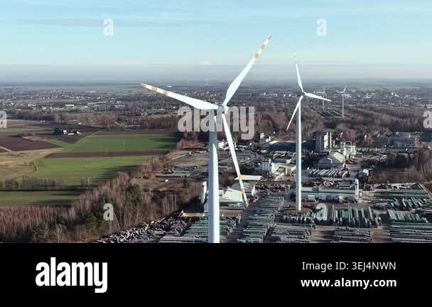 Modern renewable energy sources in a rural landscape Stock Video ...