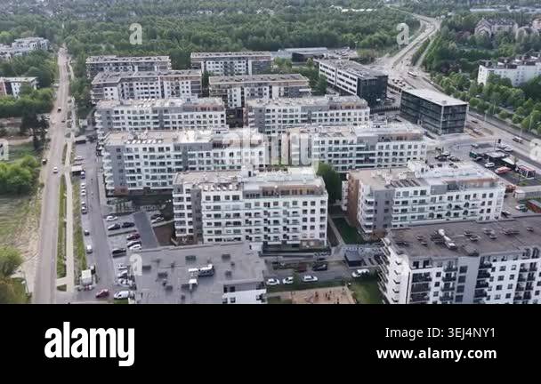 Aerial view of contemporary residential neighborhood building Stock ...
