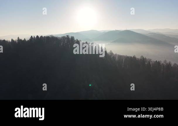 Calm mountain scenery with glowing sunrise sky Stock Video Footage - Alamy