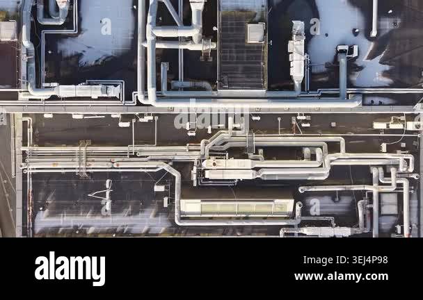 Urban infrastructure and green trees from above Stock Video Footage - Alamy