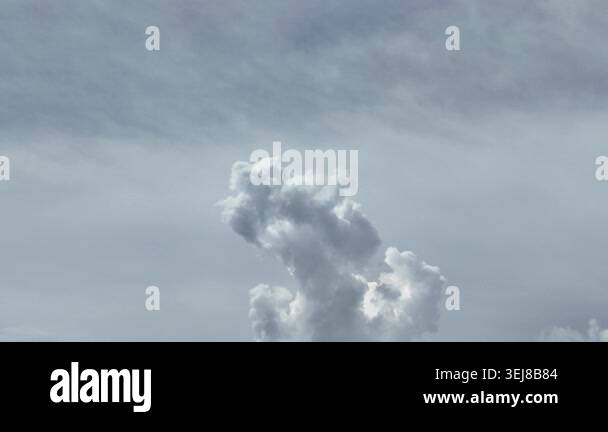 Smooth footage of cumulus clouds drifting across the sky, creating a ...