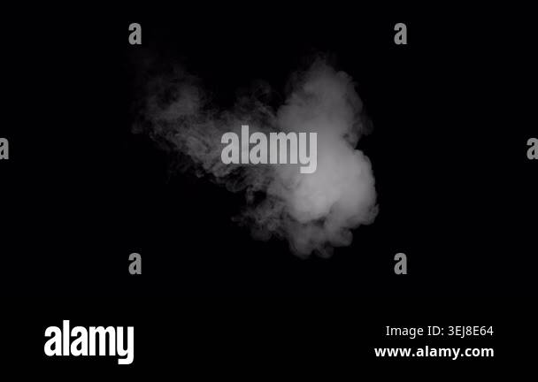Super Slow Motion Shot of Smoke Cloud Slowly Floating Isolated on Black ...
