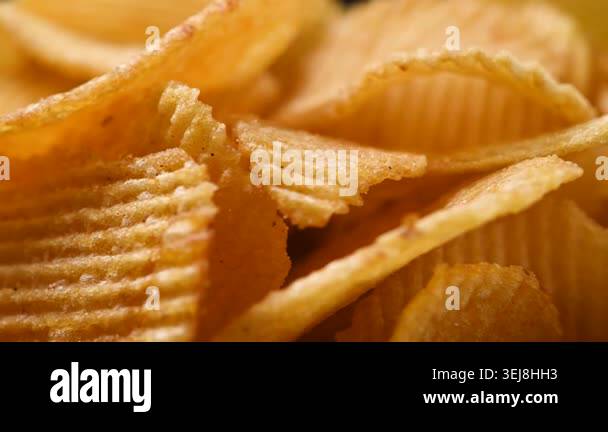 Potato Chips Rotating. Close up Stock Video Footage - Alamy