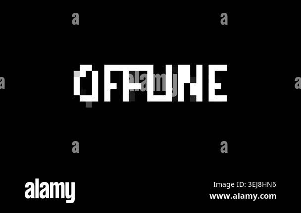 Offline text with screen effects of technological failures. Spectacular ...