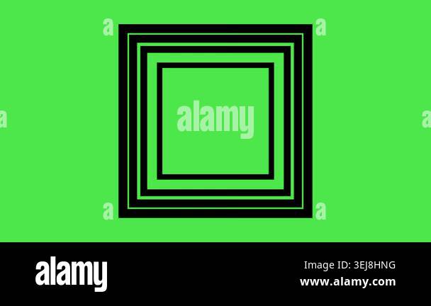 smooth zoom in zoom out lines square spiral geometric on green screen ...