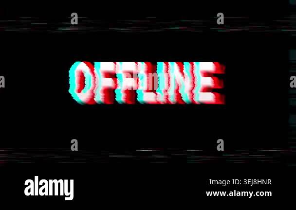 Offline text with screen effects of technological failures. Spectacular ...