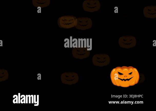 stacked pumpkins halloween and witch hats on black background with copy ...