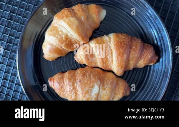 Croissants fresh pastries, fluffy treats tasty snack gourmet food ...