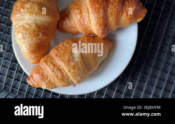 Croissants fresh pastries, fluffy treats tasty snack gourmet food ...