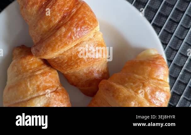 Croissants fresh pastries, fluffy treats tasty snack gourmet food ...