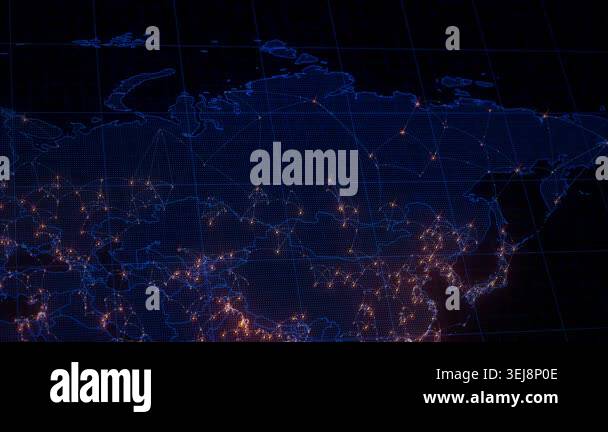 Russia map big data visualization. Futuristic digital map infographic ...