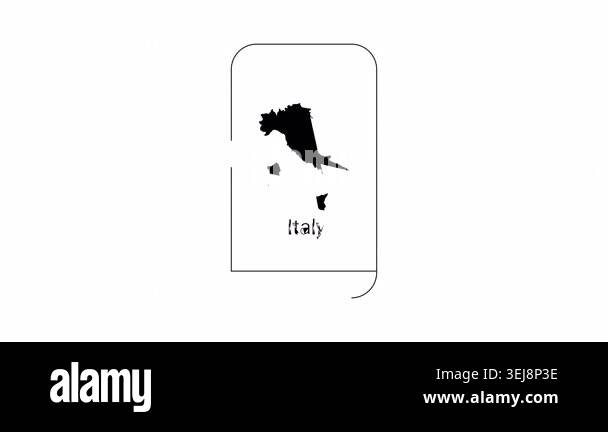 A simple line drawing of a smartphone with the silhouette of Italy on ...