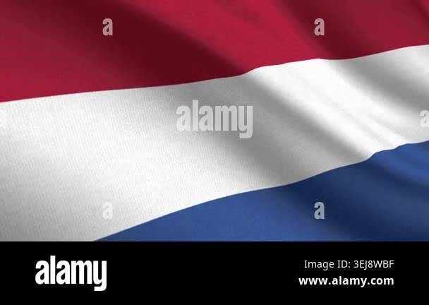 Seamless 3D video of the Netherlands flag fluttering in the wind ...