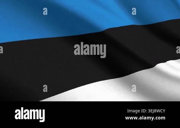 Seamless 3D video of the Estonia flag fluttering in the wind looping ...