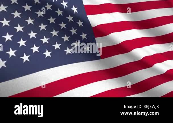 Seamless 3D video of the USA flag fluttering in the wind looping Stock ...