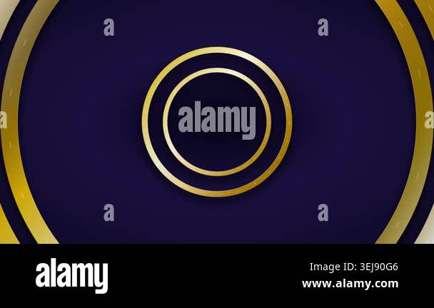 Abstract motion graphic of golden concentric circles expanding and ...