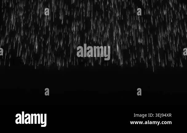 Glowing white vertical lines falling down on black background, digital ...
