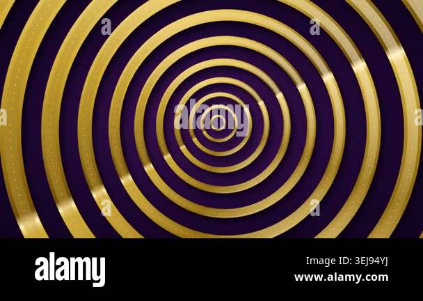 Elegant golden concentric rings with dotted patterns and light ...