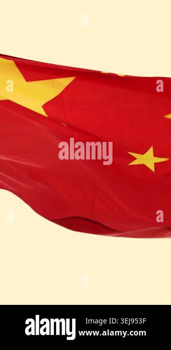 China national flag waving in wind closeup outdoor scene. High quality ...