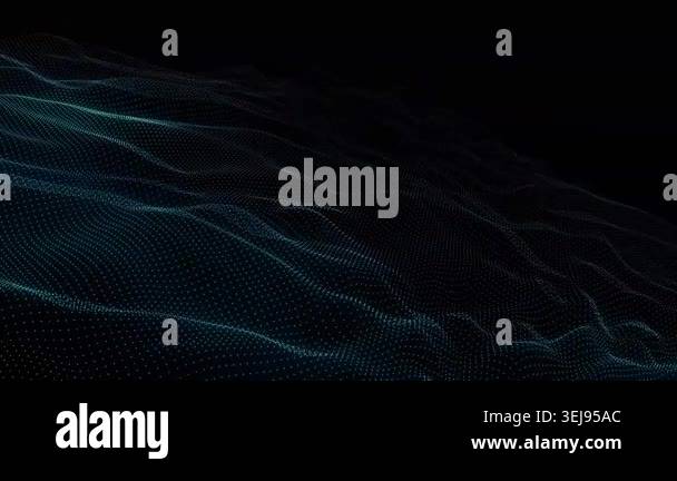 Dynamic Cyan Particle Wave Motion Graphics Background Abstract Digital ...