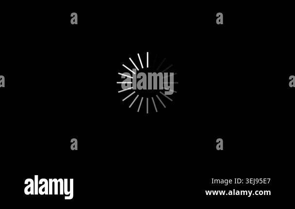 White Loading Circle Progress Indicator on Black. High quality 4k ...