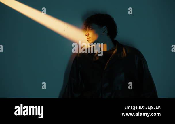 sad man on the wall . High quality 4k footage Stock Video Footage - Alamy