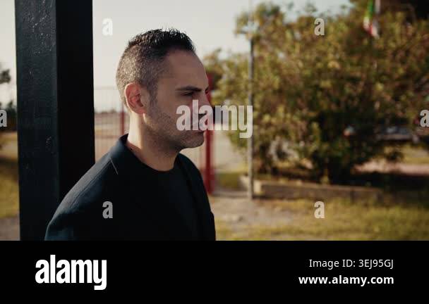 criminal man with an angry expression Stock Video Footage - Alamy