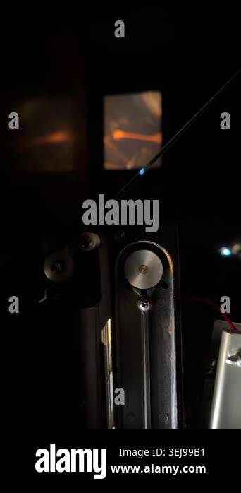 Tight optical cable alignment with flickering frame, technician ...