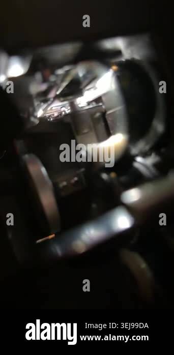 Intense lamp chamber illumination inside projector mechanism, restorer ...