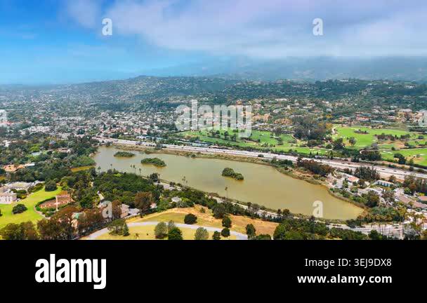 Distancing from Bird Refuge Lake in Santa Barbara, California, USA ...