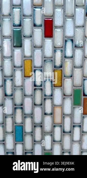 Beautiful rectangular tiles of diverse color in the decoration of wall ...