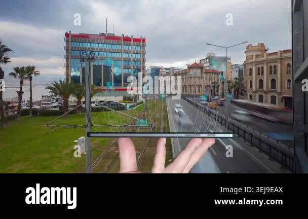 Smart city and communication network concept. Digital transformation ...