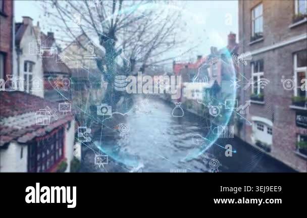 Smart city and communication network concept. Digital transformation ...