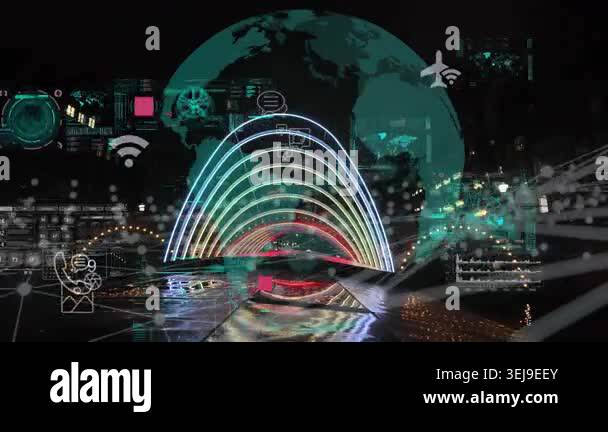 Smart city and communication network concept. Digital transformation ...