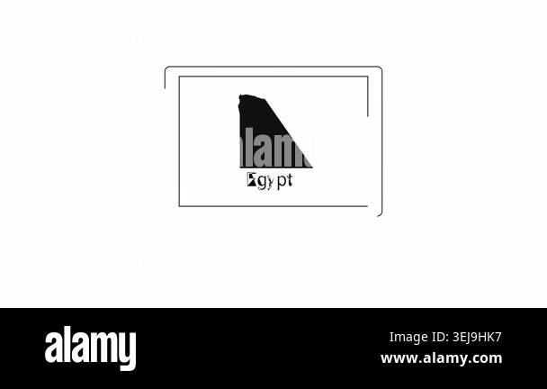 A simple line drawing of a laptop with the silhouette of Egypt on its ...