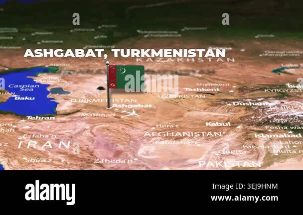 Flight From Ashgabat Turkmenistan to Bangkok THAILAND with flag pins ...