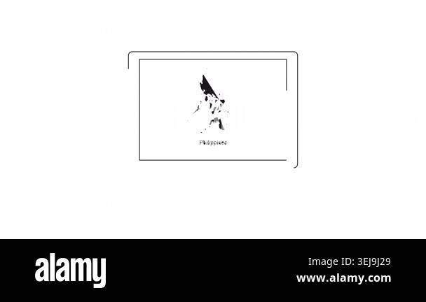 A simple line drawing of a laptop with the silhouette of the ...