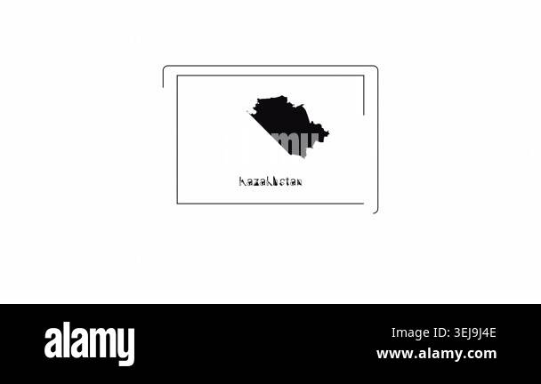 A simple line drawing of an open laptop. The screen displays a black ...