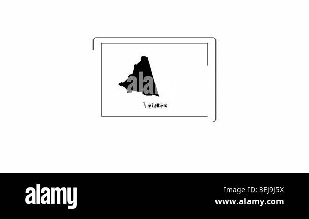 A simple line drawing of a laptop with the silhouette of Vatican City ...