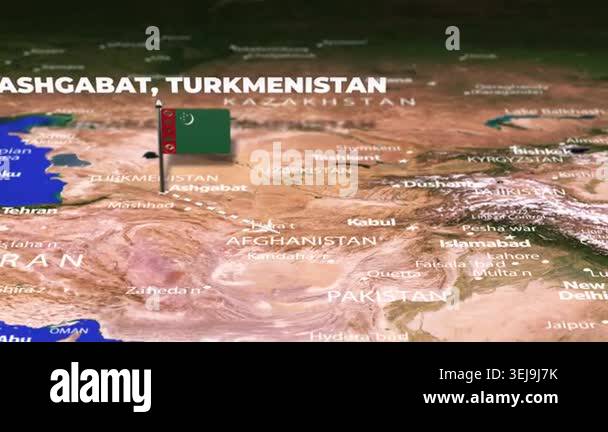 Flight From Ashgabat Turkmenistan to Sydney AUSTRALIA with flag pins ...