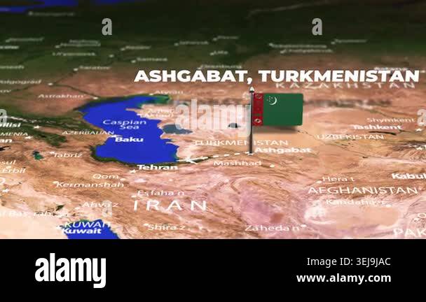 Flight From Ashgabat Turkmenistan to Nouakchott MAURITANIA with flag ...