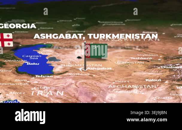 Flight From Ashgabat Turkmenistan to Tbilisi GEORGIA with flag pins ...