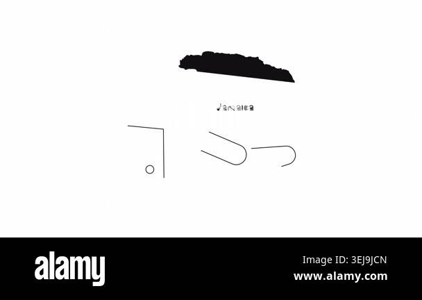 A simple vector graphic showing the map of Jamaica being held in an ...
