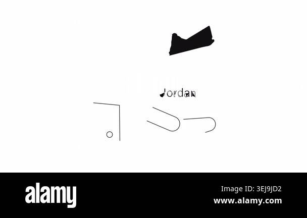 A simple illustration showing the outline of Jordan and a hand gesture ...