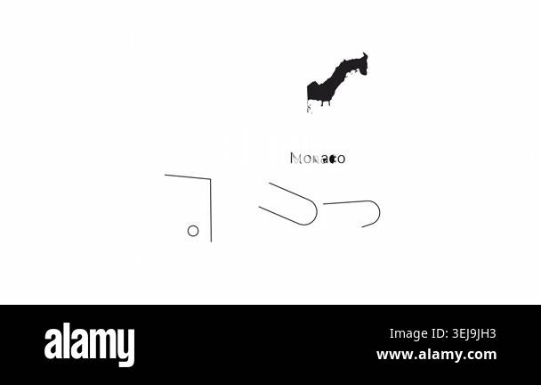 A minimalist illustration shows the outline of Monaco falling into an ...