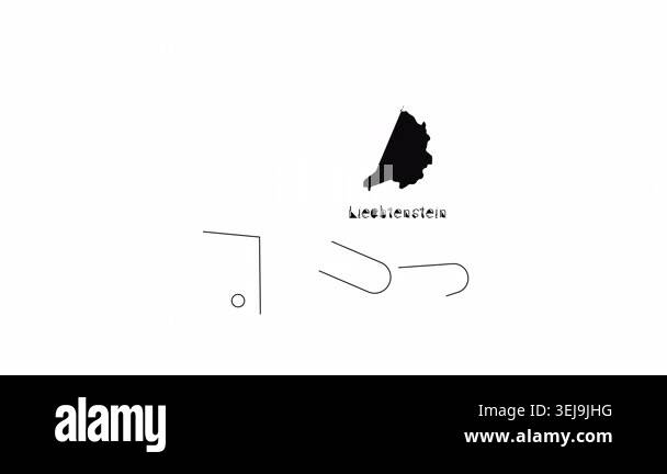 A conceptual illustration showing the outline of Liechtenstein above an ...
