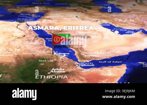 Flight From Asmara ERITREA to Colombo SRI LANKA with flag pins Stock ...