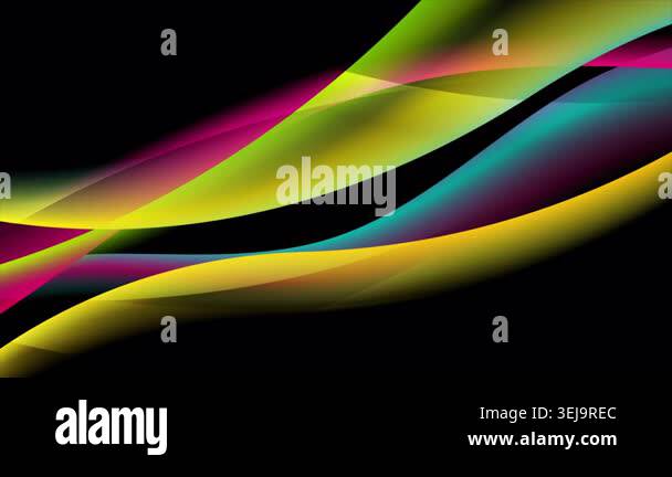 Colorful glossy waves abstract elegant background. Seamless looping ...