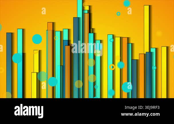 Blue orange stripes and circles abstract geometric background. Seamless ...