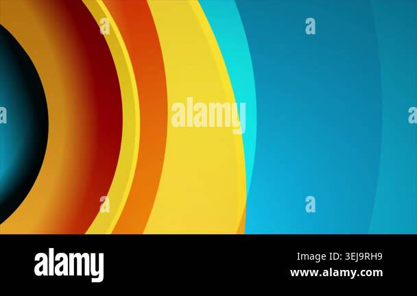 Abstract blue orange geometric wavy glossy motion background. Seamless ...
